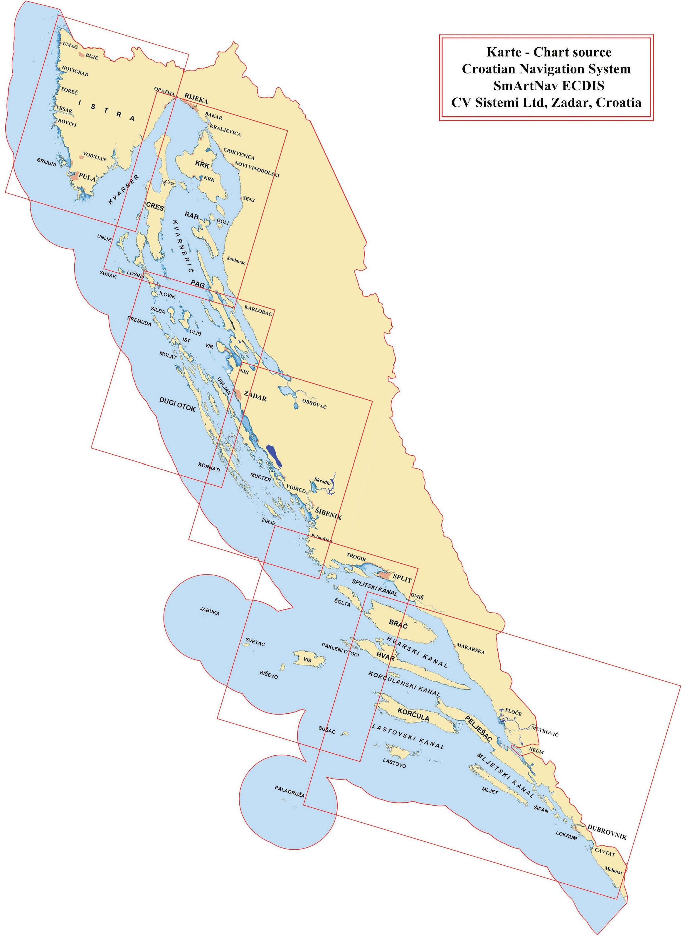 Istočna jadranska obala - Karte | Croatia Yachting Review